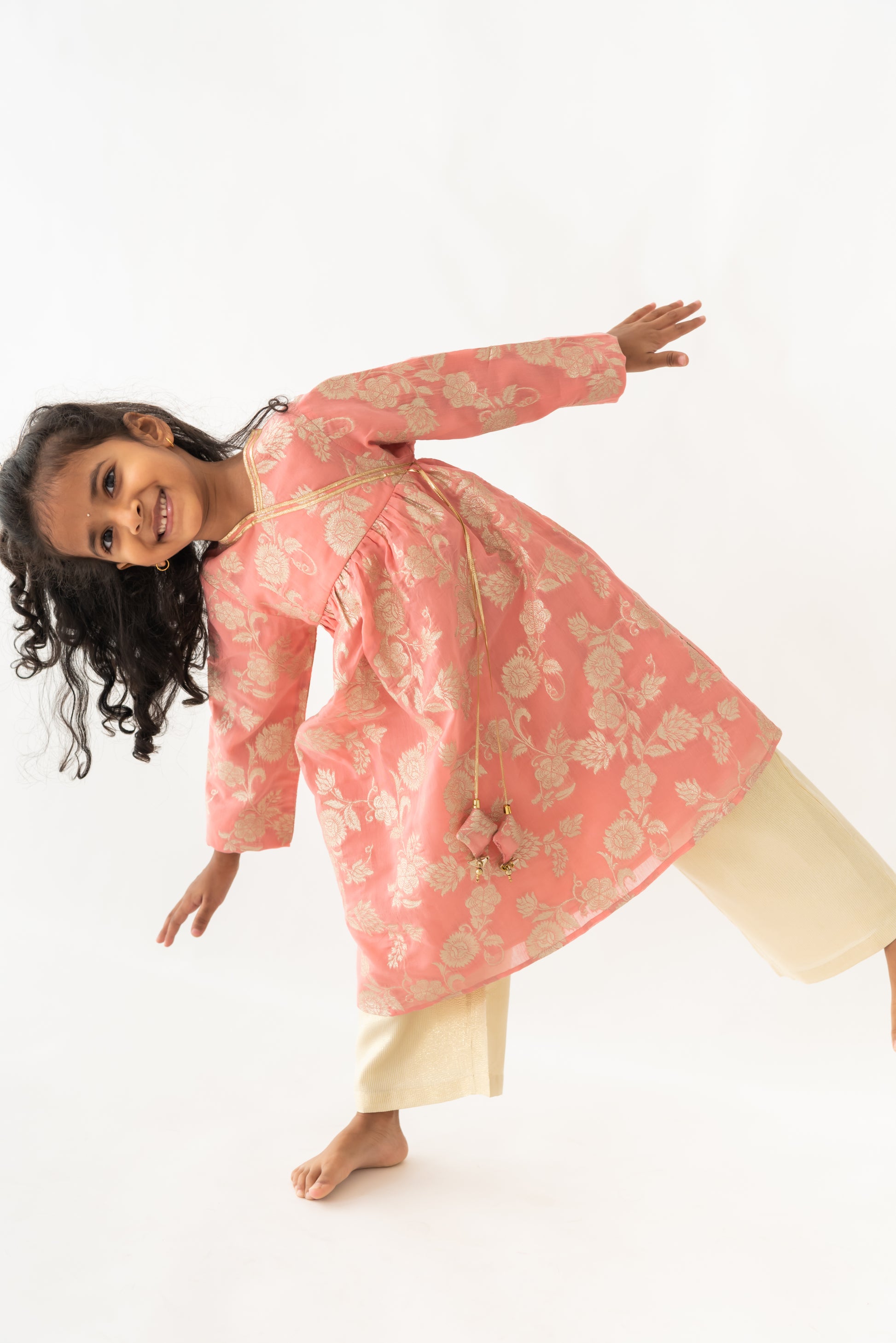 Peach Kala Kurta set – A Little Fable